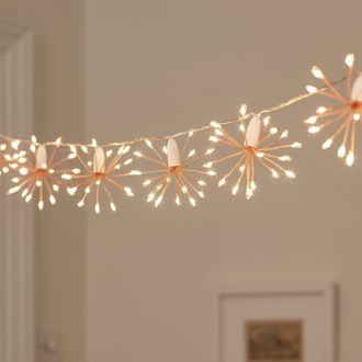 Lights4fun 15er LED Feuerwerk Lichterkette Rosegold Timer strombetrieben Innenbereich
