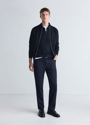Mango Cardigan confort en maille extensible bleu marine - Homme - XXL - MANGO MAN