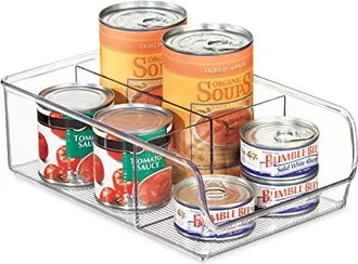 InterDesign iDesign Linus Boite de Conservation, Extra-Grand Organiseur Cuisine en Plastique Solide à 3 Compartiments, Transparent