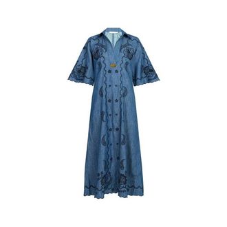 Zimmermann Robe midi ample &agrave; broderie cachemire en coton