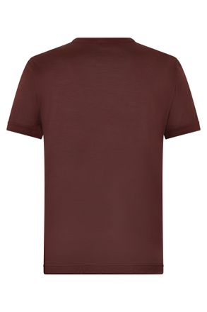 Dolce & Gabbana Mens Silk T-Shirt Red Melange Red-Bordeaux T-Shirts Red/bordeaux And Polos