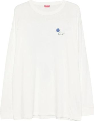 Kenzo Homme, Tops, Blanc, Taille: M Pull Ras du Cou Floral