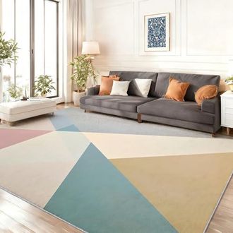 Generic Paillasson Antid&eacute;rapant Beige 160 x 230 cm, Tapis de Sol dint&eacute;rieur Lavable pour entr&eacute;e Cuisine Chambre &agrave; Coucher paillasson d&eacute;coratif, imprim&eacute; Minima