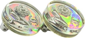 Chanel Femme, Accessoires, Multicolore, Taille: ONE Size Vintage Holographic Logo Clip-On Earrings