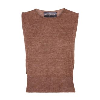 Cortana Clay Leinen Strickweste - - Knitwear - Damen - Braun - M