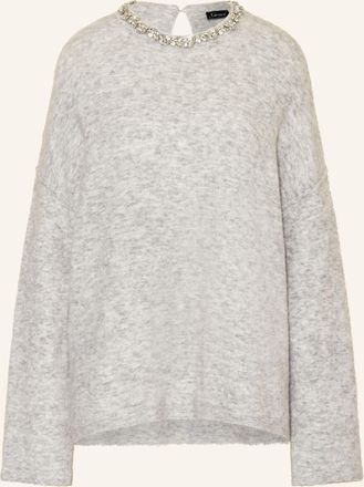 Grace Grace Pullover Mit Schmucksteinen grau