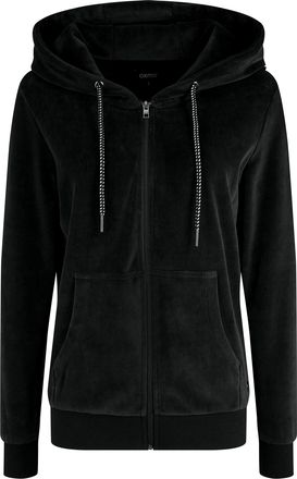 Oxmo OXNicky Damen Sweatjacke Kapuzenjacke Hoodie mit Kapuze K&auml;ngurutasche Baumwollmischung Regular fit, Gr&ouml;&szlig;e:2XL, Farbe:Black (799000)