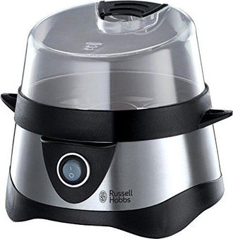 Russell Hobbs Eierkocher [Testsieger, 1-7 gekochte od. 3 gedämpfte Eier auf den Punkt genau] Edelstahl (inkl. Dampfgarer-Einsatz, automatische Abschaltung, Signalto