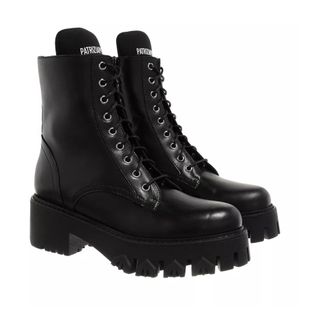 Patrizia Pepe Schwarze Lederstiefel mit Logo-Applikation - - Shoes - Damen - Schwarzk - 38 EU