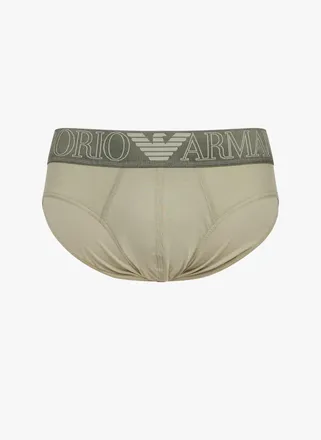 Emporio Armani Slip logotyp&eacute; en coton m&eacute;lang&eacute;