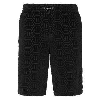 Philipp Plein Short Hosen Cool Kid Fit Jacquard - - Shorts - Herren - Schwarzk - 3XL