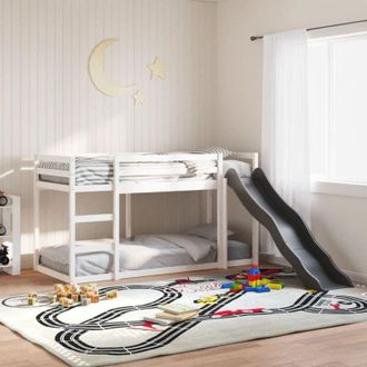 vidaXL Vidaxl - Lit superpos&eacute; avec toboggan/&eacute;chelle blanc 90x190 cm pin massif