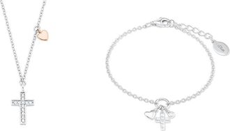 s.Oliver Kette mit Anhänger 925 Sterling Silber Mädchen Kinder Halsschmuck & Armband 925 Sterling Silber Mädchen Kinder Armschmuck