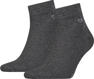 Calvin Klein Casual Flat Knit Cotton Mens Quarter Socks 2 pack