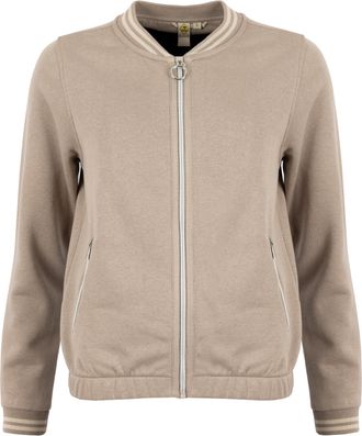 Roadsign Damen Jacke mit leichtem Stehkragen & Rei&szlig;verschlusstaschen braun, XL