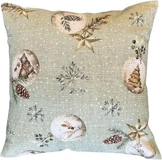 Home Wohnideen Home WOHNIDEEN | KISSENHÜLLE Weihnachten DEKOSTOFF Bedruckt Feliz Navidad | 40 X 40 cm | Farbe Salbei| OHNE FÜLLUNG