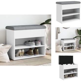 vidaXL Schuhbank Wei&szlig; 62x32x50 cm Holzwerkstoff - Schuhbank - Flurbank - Garderobe - Beistelltisch - Kommode