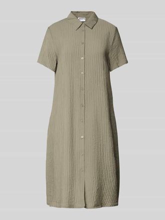 Jake*s Casual Knielanges Hemdblusenkleid mit Strukturmuster