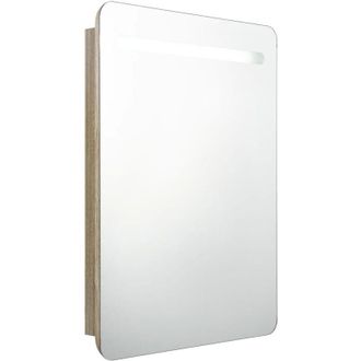 vidaXL LED-Bad-Spiegelschrank Eichen-Optik 60x11x80 cm - Vidaxl