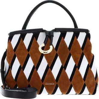 Coccinelle Cuir sac à main sac à épaule Elisbet N.Geo.Pat Handbag Multi Cognac/Noir marron clair