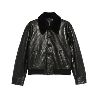 Ernest W. Baker Homme, Vestes, Noir, Taille: 2XL Blouson aviateur matelass&eacute; en cuir