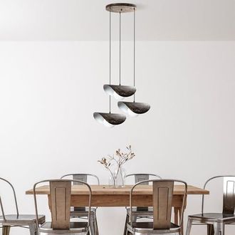 Opviq Elegant Antiquation Chandelier, Metal Body, 50 cm Diameter, Adjustable Height 75-112 cm, 3 x E27 Sockets, Perfect for Modern Home Decor