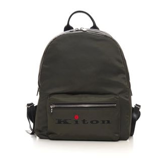 Kiton Homme, Sacs, Vert, Taille: ONE Size Sac &agrave; dos &eacute;l&eacute;gant avec d&eacute;tails en cuir