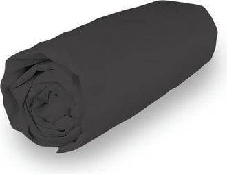 Soleil d'Ocre Soleil dOcre Vermerkt Spannbettlaken, Baumwolle, Anthrazit, 160 x 200 cm