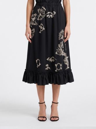 Dries Van Noten Jupe midi en polyester orn&eacute;e de cristaux &agrave; taille &eacute;lastiqu&eacute;e