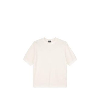 Emporio Armani Pull &agrave; manches courtes &agrave; chevrons en maille de coton