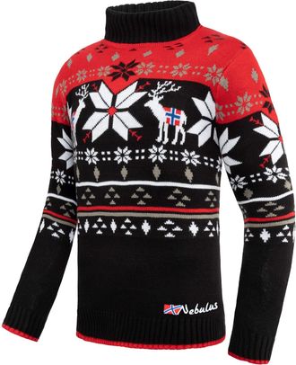 Nebulus Herren Norweger Strickpullover Stag, lässiger Pullover, vielseitig, rot - XXL