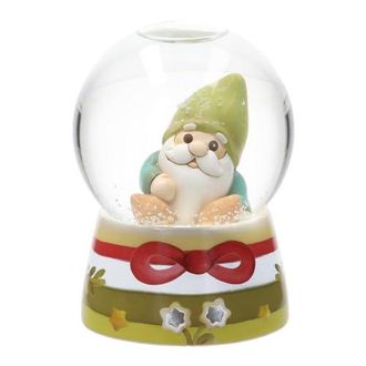 Thun Boule de Neige mit Zwerg Oliver aus Harz, Keramik und Glas, Linie Magischer Wald, 8 cm