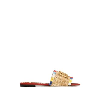Dolce & Gabbana Femme, Chaussures, Multicolore, Taille: 38 1/2 EU Mules plates en raphia