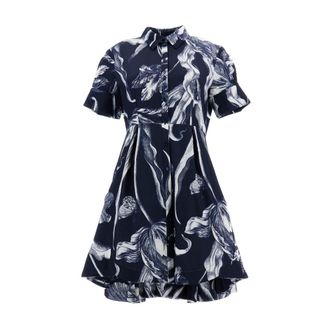 Erdem Femme, Robes, Multicolore, Taille: 40 FR Robe Imprim&eacute;e Botanique en M&eacute;lange de Coton
