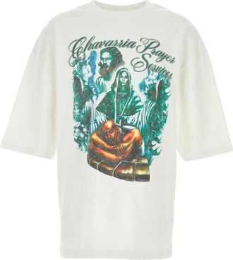 Willy Chavarria Homme, Tops, Blanc, Taille: M Prayer Services Northsider Tee