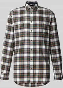Christian Berg Regular Fit Freizeithemd aus Flanell mit Button-Down-Kragen