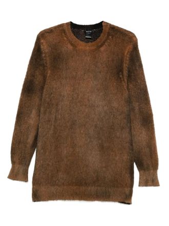 Avant Toi Pullover mit geb&uuml;rstetem Effekt - Braun