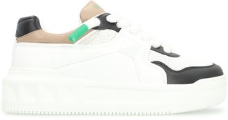 Valentino Garavani Mens Valentino One Stud Xl Low-Top Sneakers White Leather Trainers