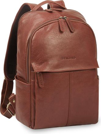 STILORD Marino Stylisher Echt-Leder Rucksack f&uuml;r Damen und Herren Mittel-Gro&szlig; - Studenten Rucksack mit Laptop-Fach f&uuml;r 13-14 Zoll - Ideal als eleganter Cityru