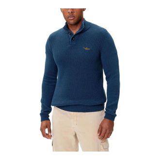 Aeronautica Turtleneck Sweater Ma1572Ul00409 - - Knitwear - Herren - Blau - 3XL