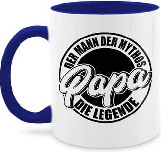 Shirtracer Tasse Tassen 325ml - Geschenk zum Vatertag - Papa - Der Mann die Legende der Mythos - schwarz - 325 ml - Dunkelblau - vatertagstasse vatertagsgeschenk