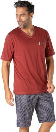 Eminence Homme Coton Bio Lu07 Ensemble De Pijama, Rouille/Bleu/Blanc, XXL EU