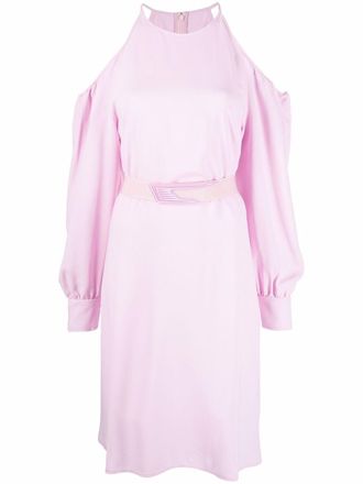 Stella McCartney robe mi-longue &agrave; &eacute;paules d&eacute;nud&eacute;es - Violet