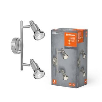 Ledvance LED Projecteur de haute qualité à 1 flamme en aluminium, adapté aux murs et plafonds intérieurs, source de lumière GU10 remplaçable incluse, blanc cha