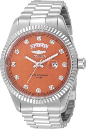 Invicta Specialty 51046 Herrenuhr - Quarzwerk - Edelstahl mit orangefarbenem Zifferblatt - 43 mm