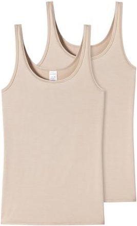 Schiesser 2pack Tr&auml;gertop sous-v&ecirc;tement, Sable, 42 Femme