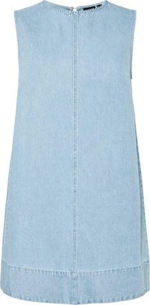 Pieces Pcflora Sl Mini Denim Dress Noos