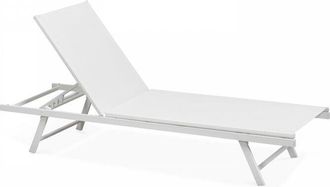 Oviala Bain de soleil en acier blanc