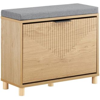 SoBuy SoBuy Schuhschrank Bank Schuhbank Eingangsschuhbank mit Klappe, verstecktem Stauraum und bequemem Kissen, Eingangsm&ouml;bel Schuhablage Flur, Holz