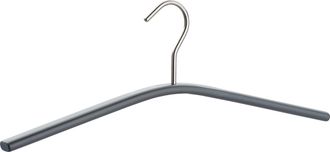 WENKO Bügel Jet Anthrazit - Jackenbügel, Garderobenbügel, pulverbeschichtetes Metall, 46 x 16 x 2.5 cm, Anthrazit